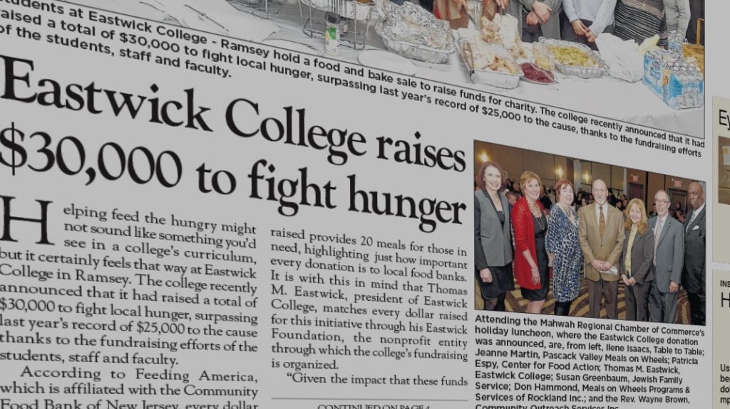 Eastwick College raises $30,000 to fight hunger | Eastwick College